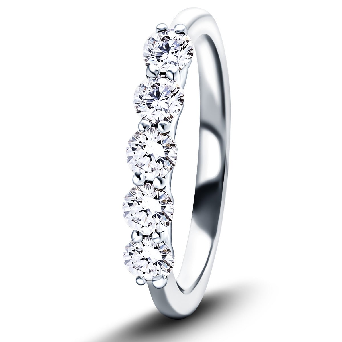 Five Stone Lab Diamond Ring 0.50ct D/VVS in Platinum – After Diamonds