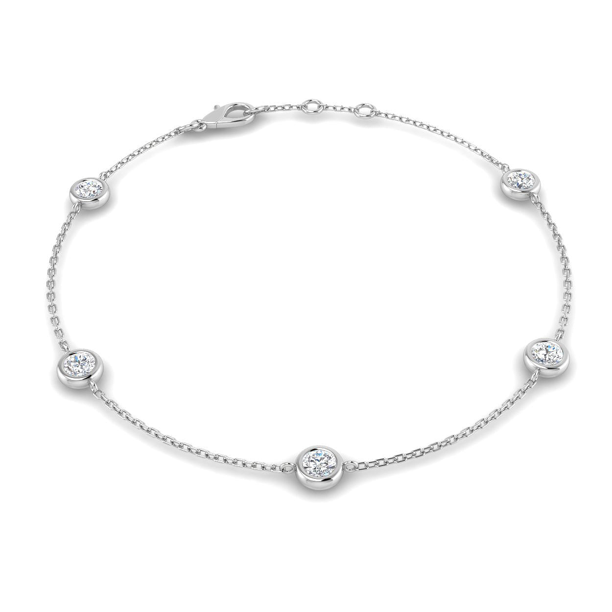Lab Diamond Chain Bracelet 0.75ct D/VVS in 9k White Gold – After Diamonds