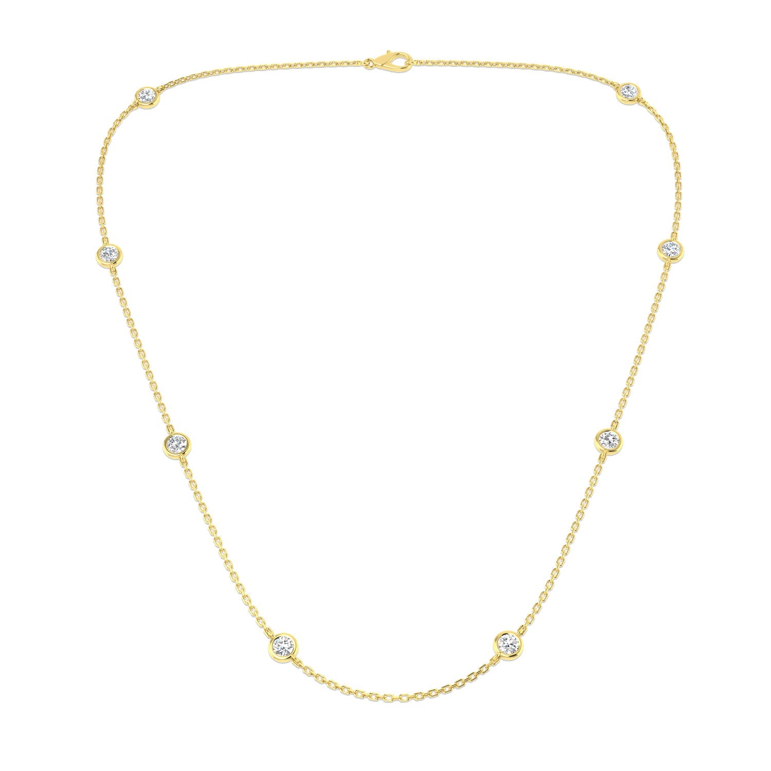 Lab Diamond Chain Necklace 1.35ct in 18k Yellow Gold 24" – After Diamonds