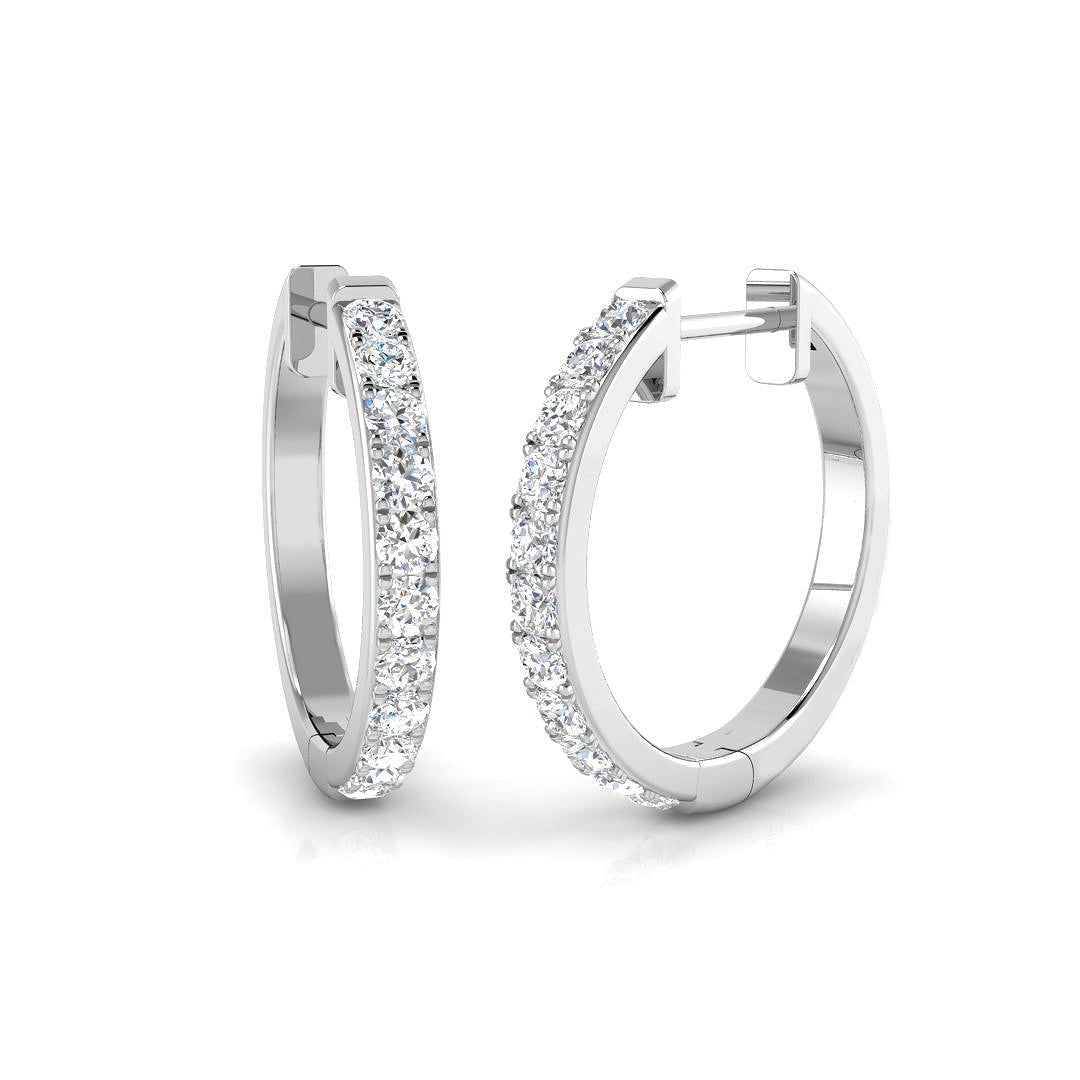 Lab Diamond Hoop Earrings 0.50ct in 9k White Gold – After Diamonds
