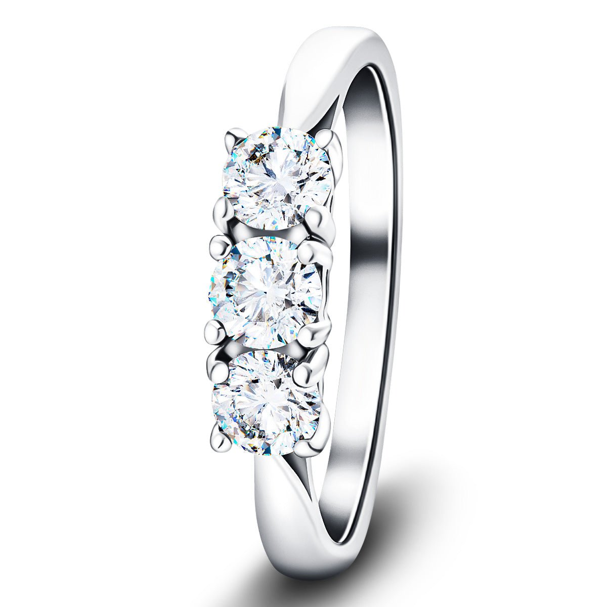 Molly Three Stone Lab Diamond Engagement Ring 1.50ct G/VS in Platinum ...