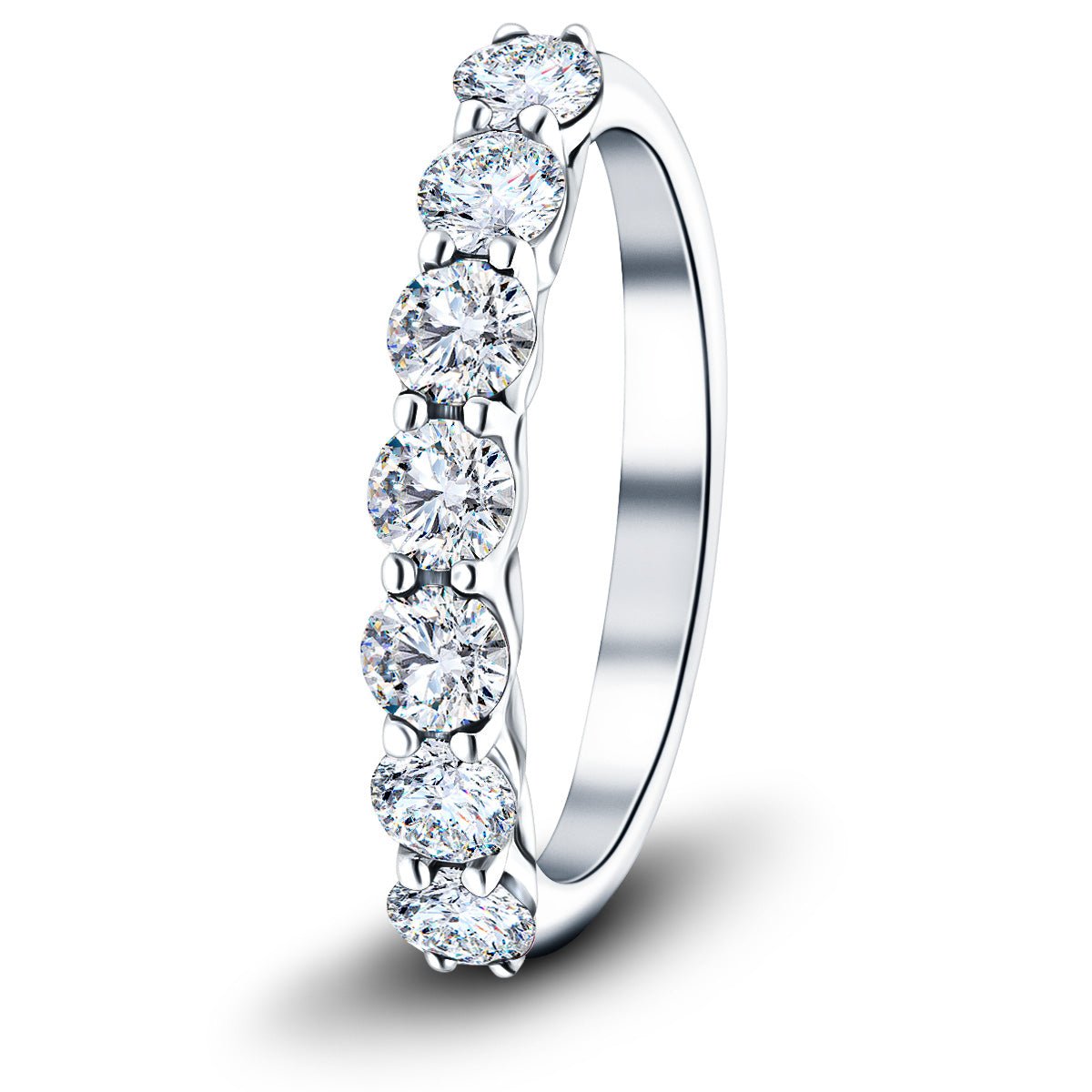 Seven Stone Lab Diamond Ring 0.75ct D/VVS in 18k White Gold – After ...